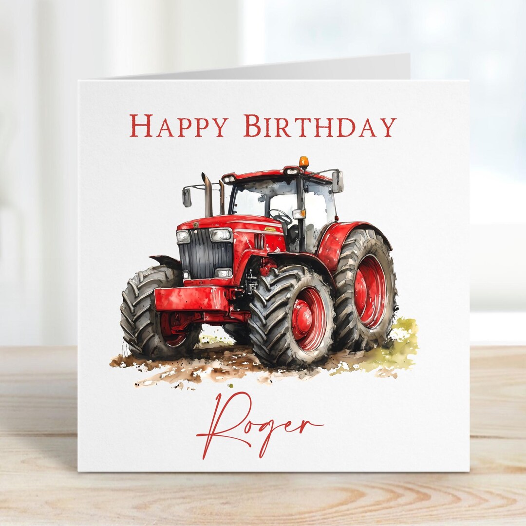 Personalised Tractor Card, Card for Grandad, Card for Dad, Card for ...