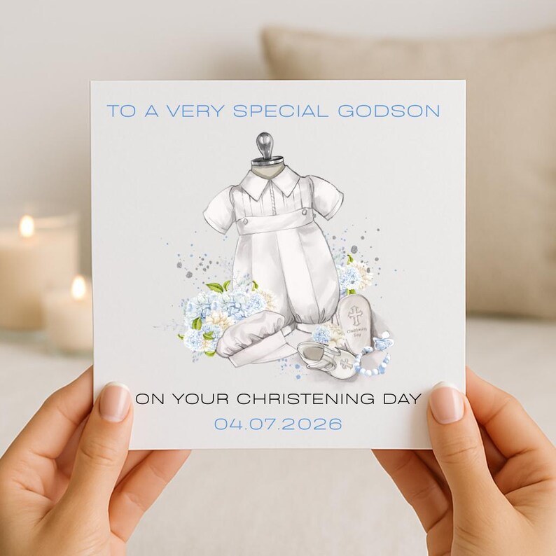 Personalised Christening Card for Boys - Baptism Card - Personalised ...