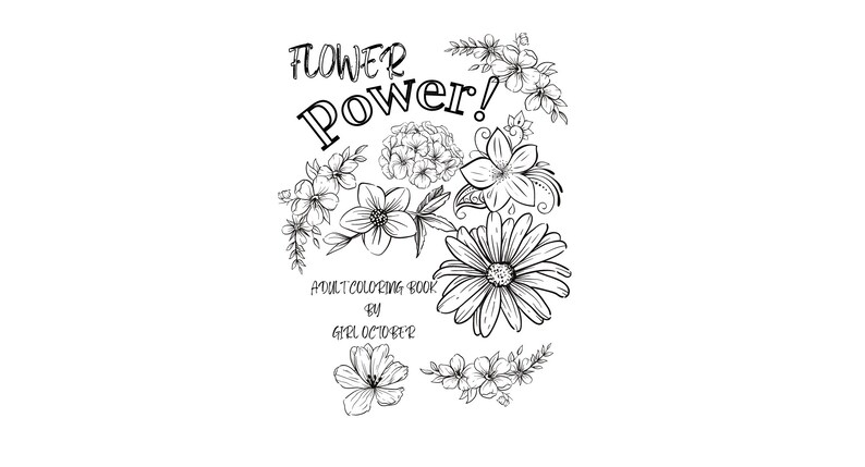 Flower Power Adult Coloring Book - Etsy