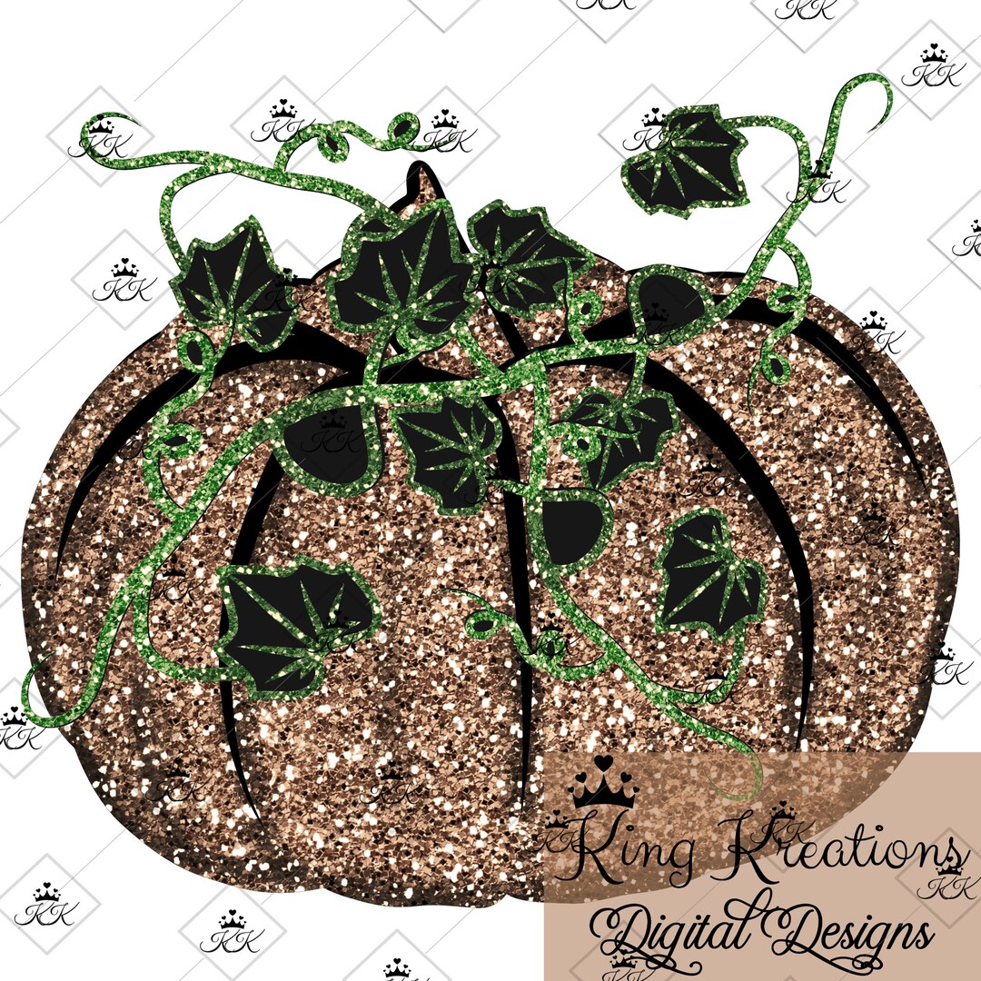 Fall Png, Fall Gold Glitter Pumpkin Sublimation Design, Png Transparent ...