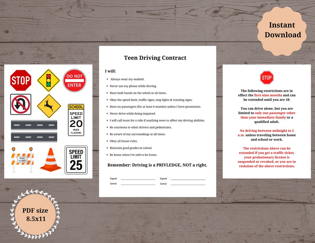Printable Teen Driving Contract: A Guide to Safe and Responsible ...