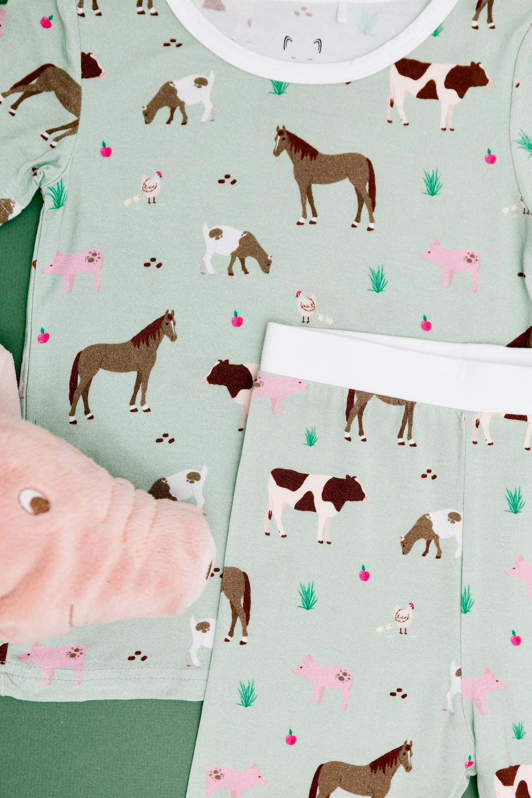 Kids Bamboo Pajamas - Farm Western Print Two Piece Pants & Shirt Set ...