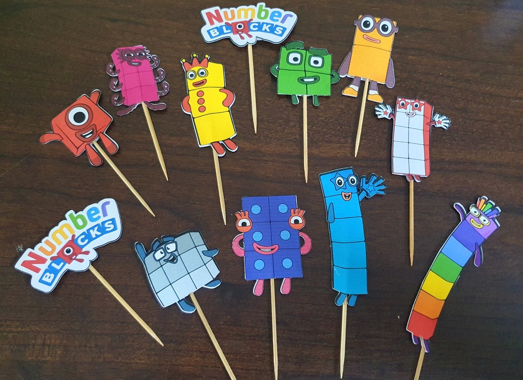 12 CBBC Numberblocks Cake Toppers Party Picks Canape Flags, Gruffalo ...
