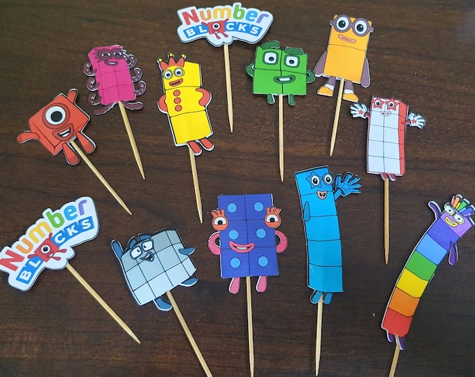 Handmade Edible Number Blocks Numberblocks Cake Topper Decoration ...