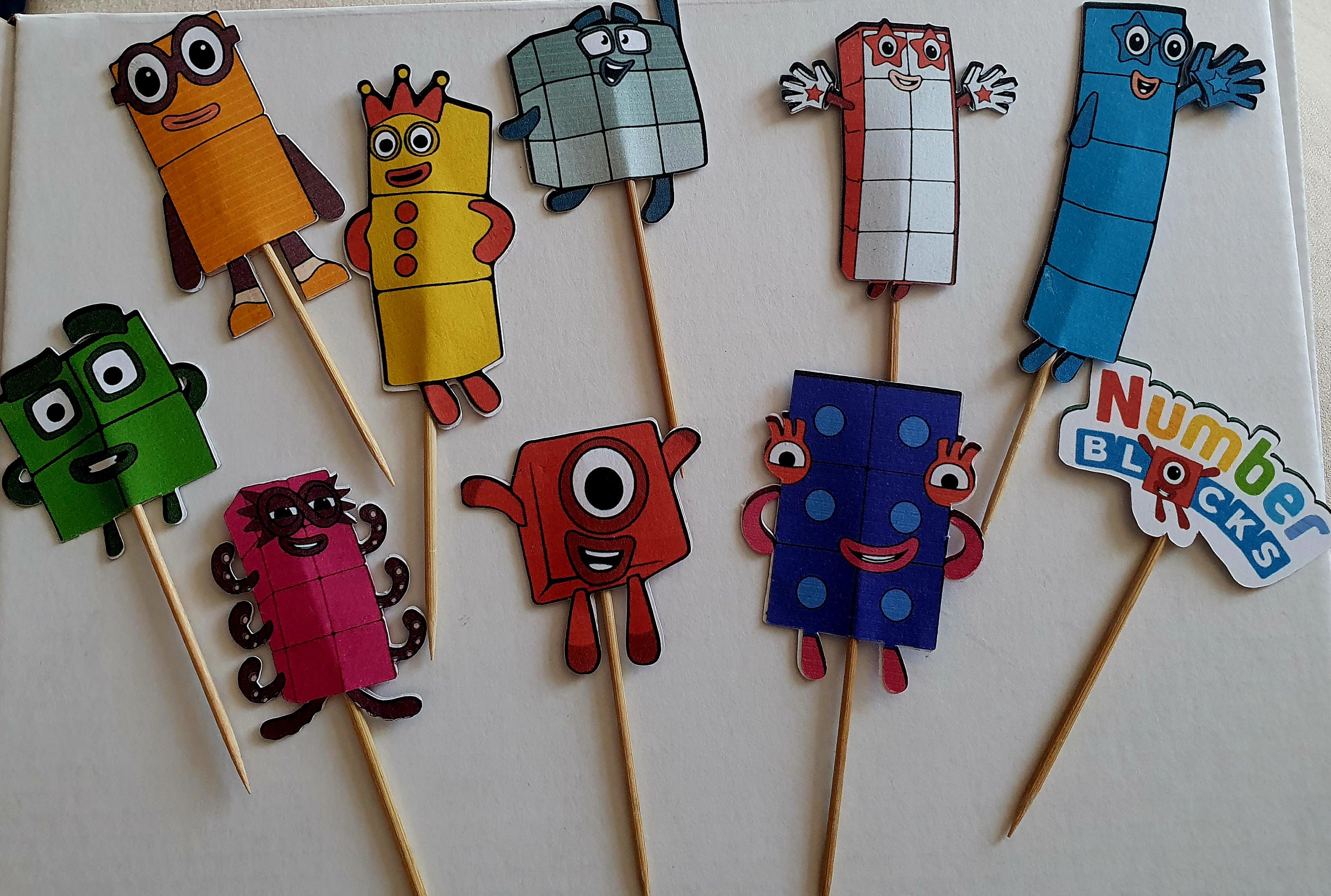 12 CBBC Numberblocks Cake Toppers Party Picks Canape Flags - Etsy