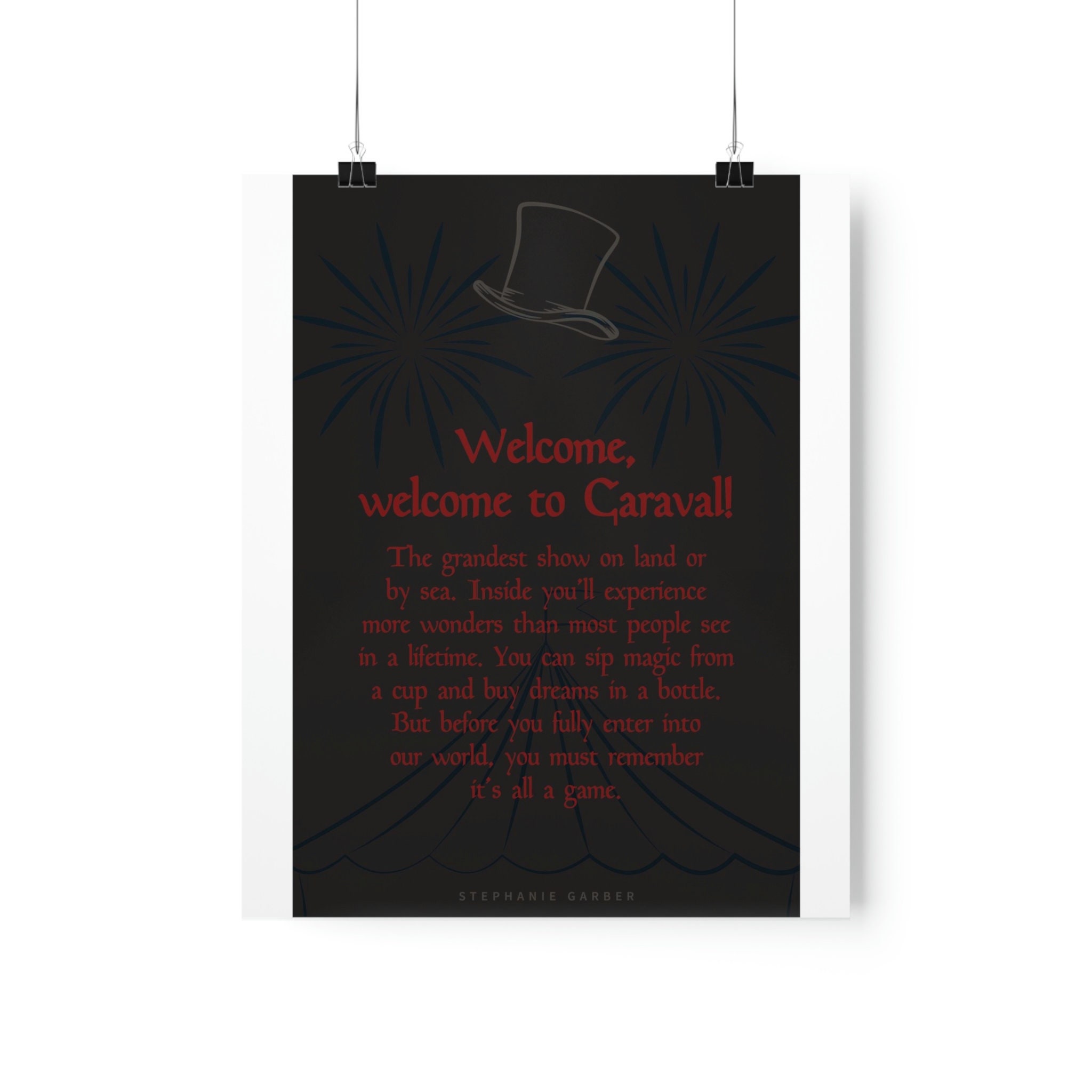 Caraval Poster Welcome Caraval Series - Etsy