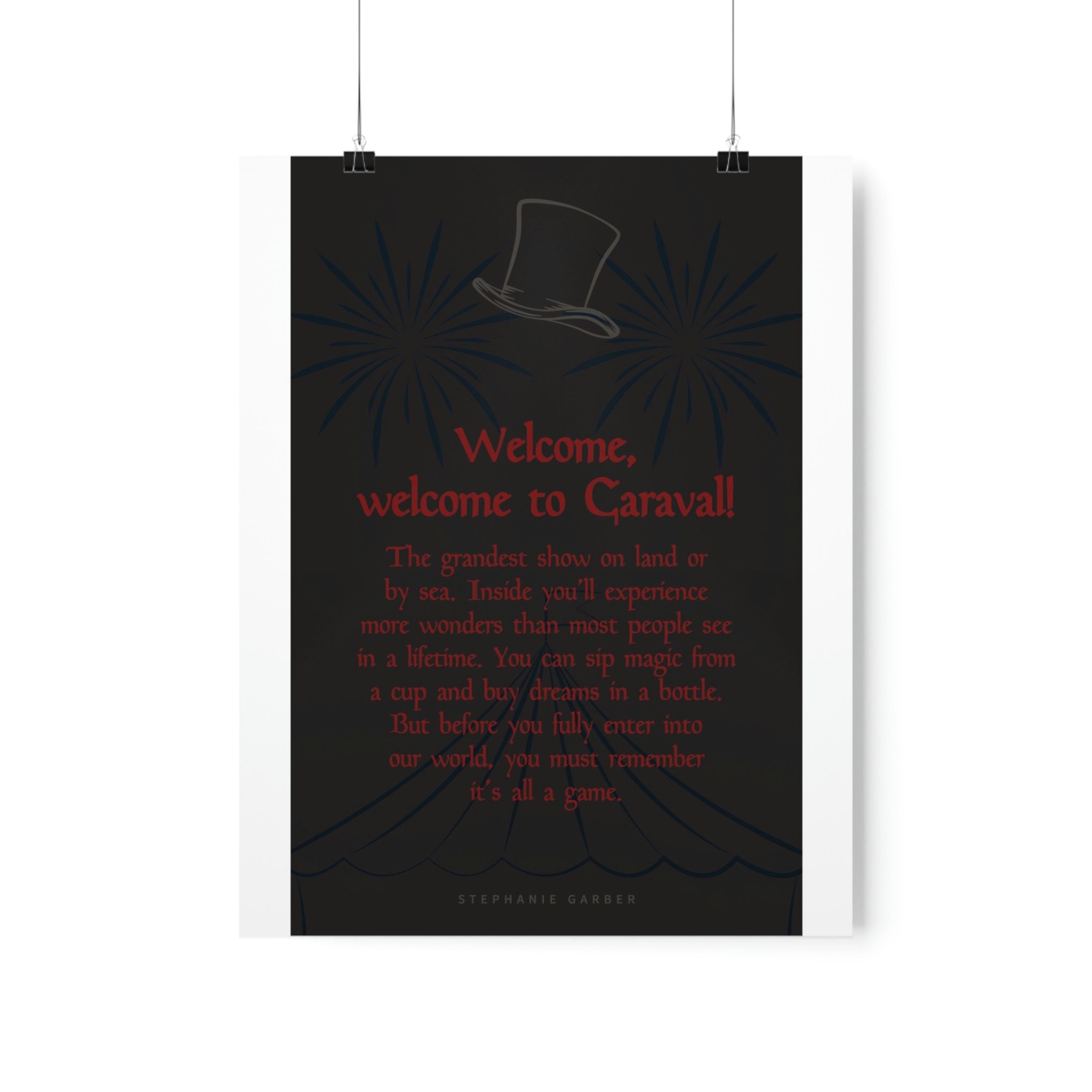 Caraval Poster | Welcome | Caraval Series - Etsy