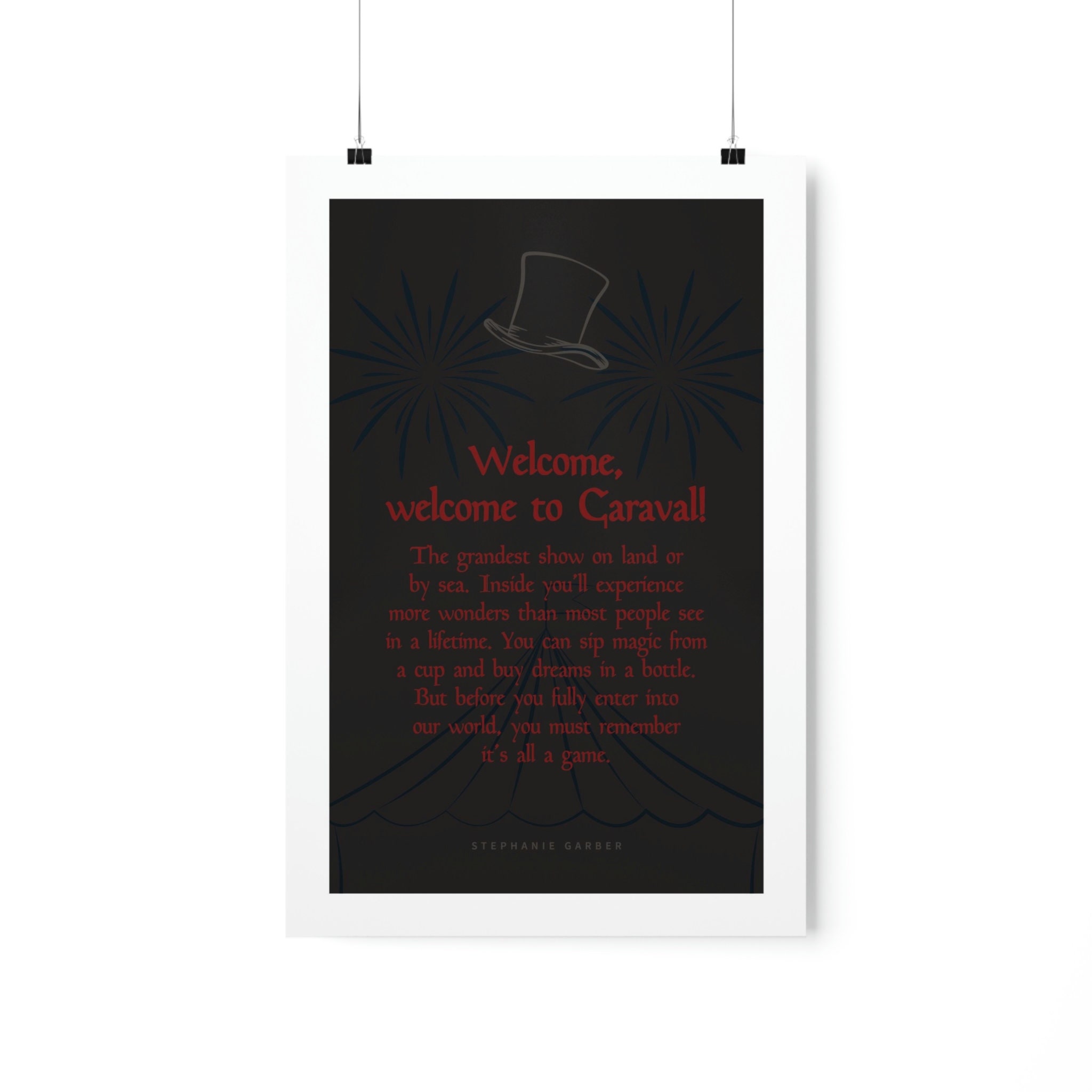 Caraval Poster Welcome Caraval Series - Etsy