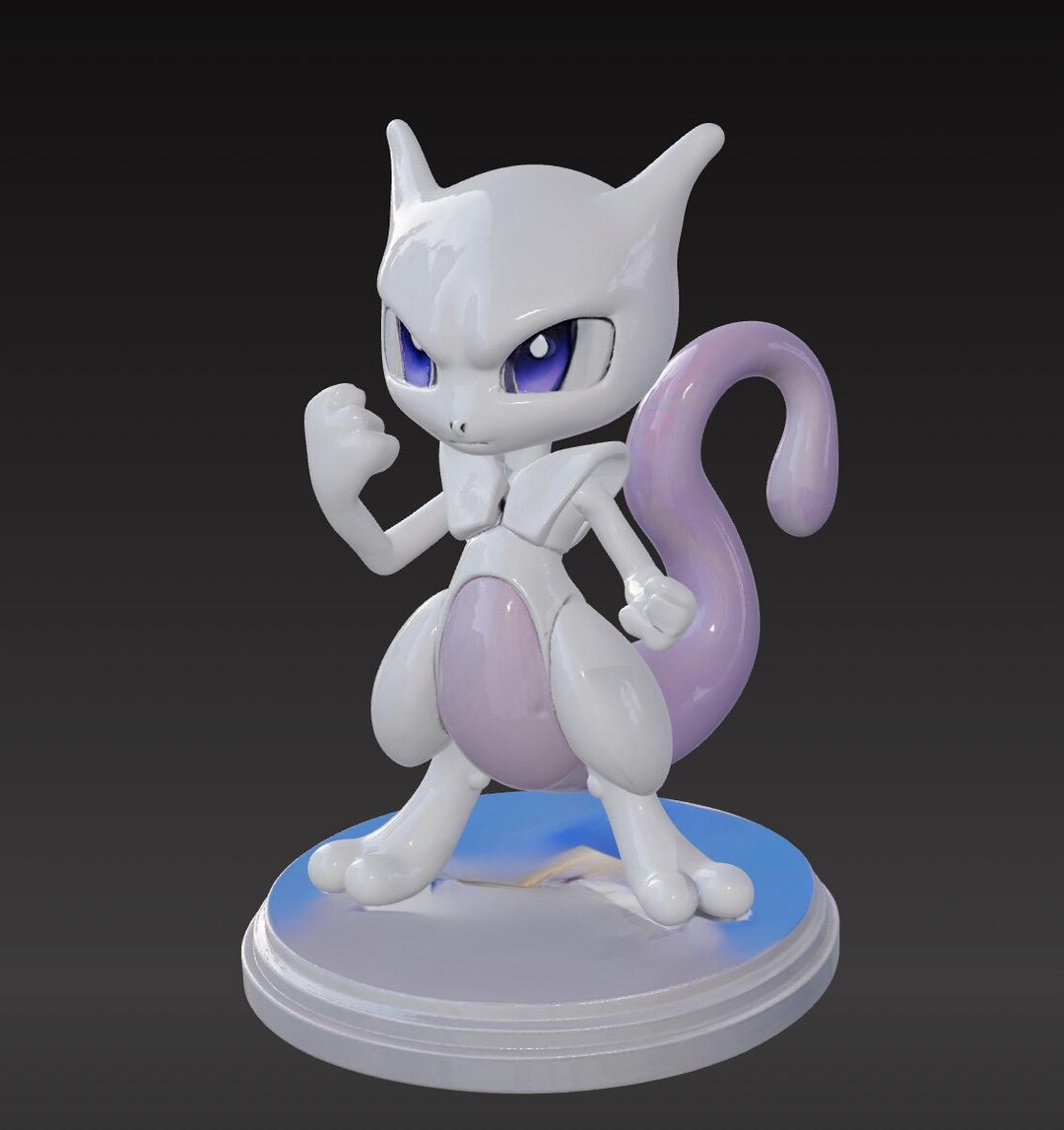 Mewtwo .stl 3d Printable ( 3d Model ) Mewtwo Pokémon Action Figure - Etsy