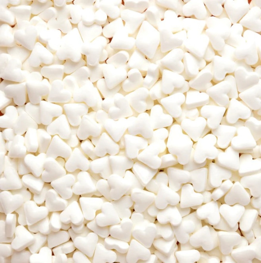 White Heart Candy Sprinkles, Love Sprinkles, Wedding Sprinkles, Cupcake ...