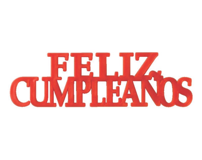 Feliz Cumpleanos Red Happy Birthday Script Cake Topper, Cake Decorating ...