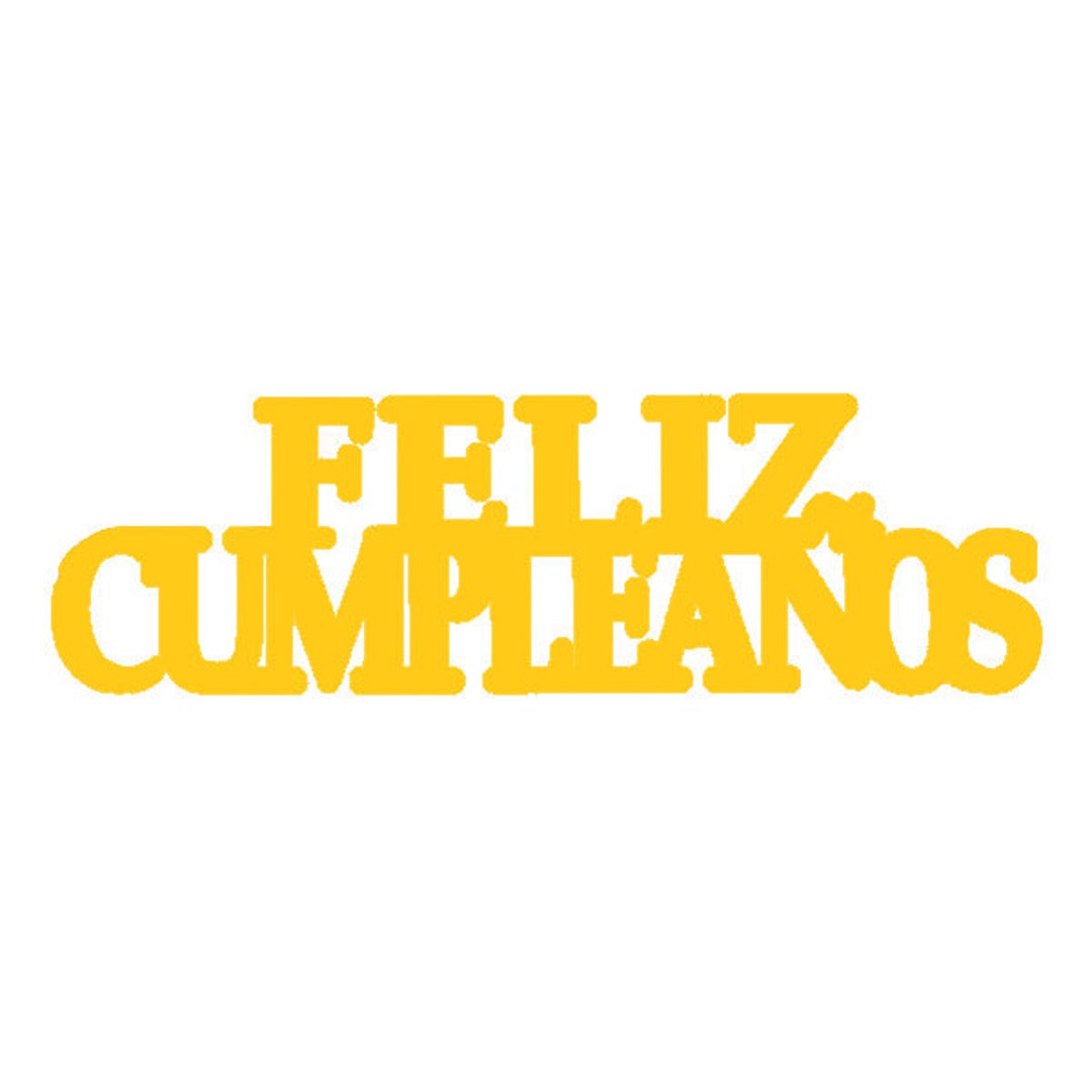 Feliz Cumpleanos Yellow Happy Birthday Script Cake Topper, Cake ...