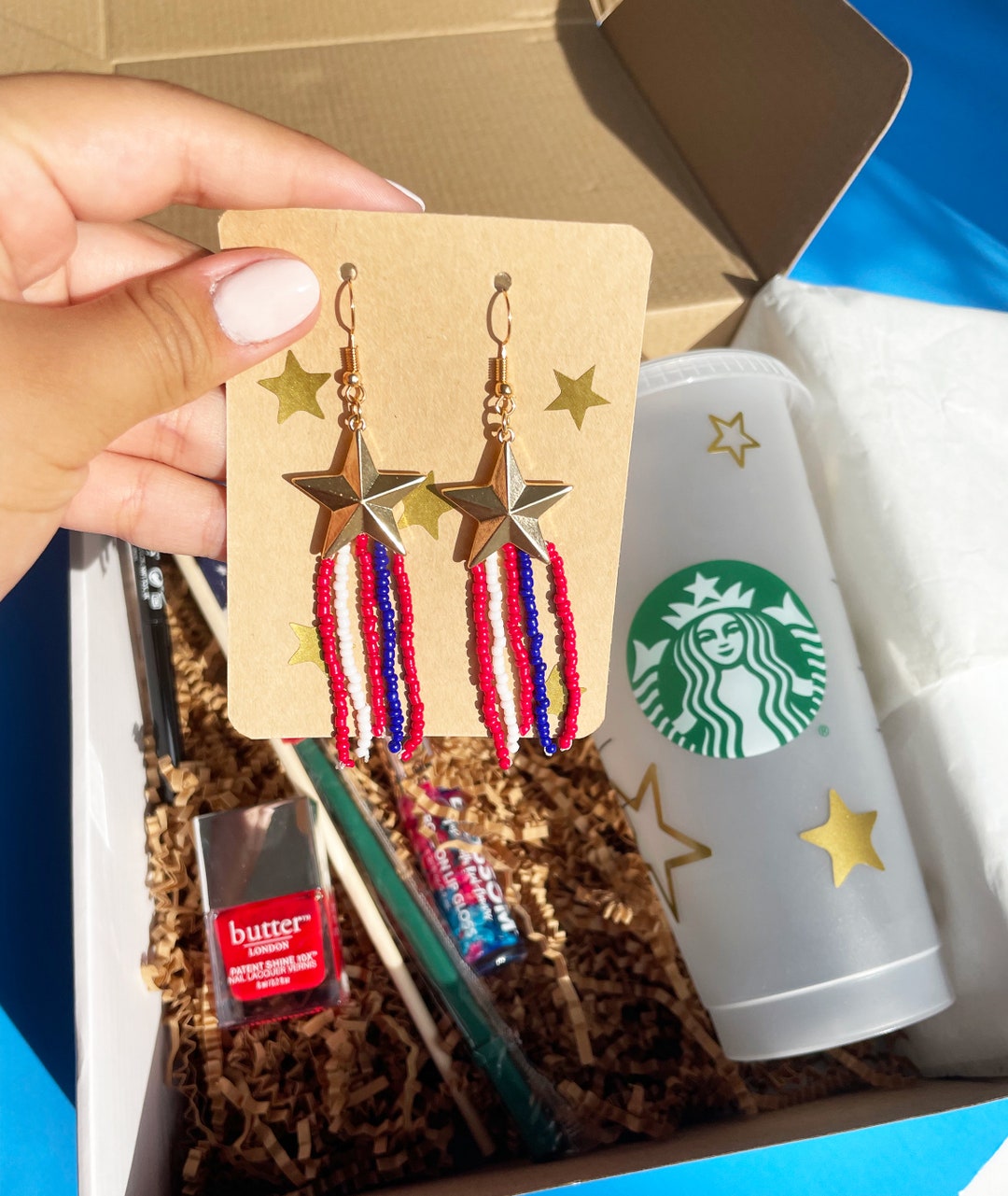 4th of July Gift Box for Girls, Starbucks Cup Gift Box - Etsy