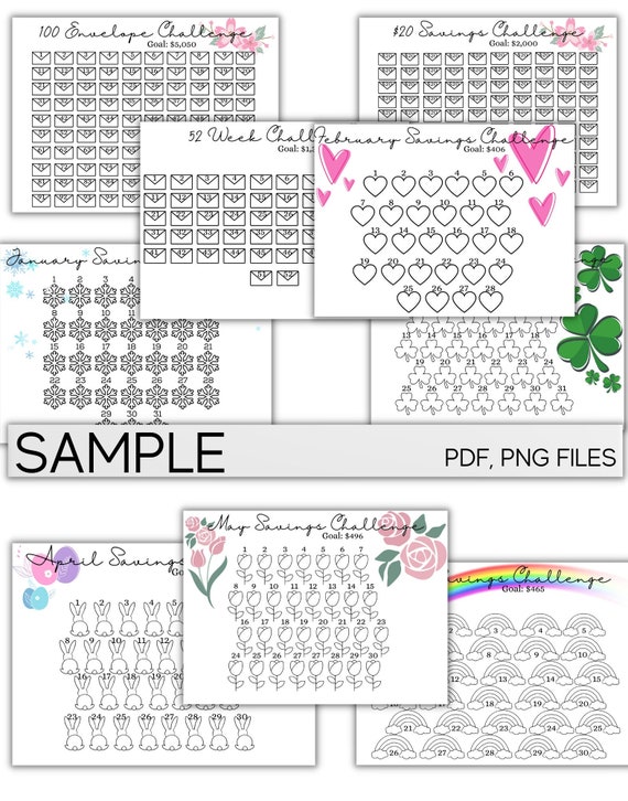 Budget Planner Money Savings Challenge PDF 100 Envelope - Etsy