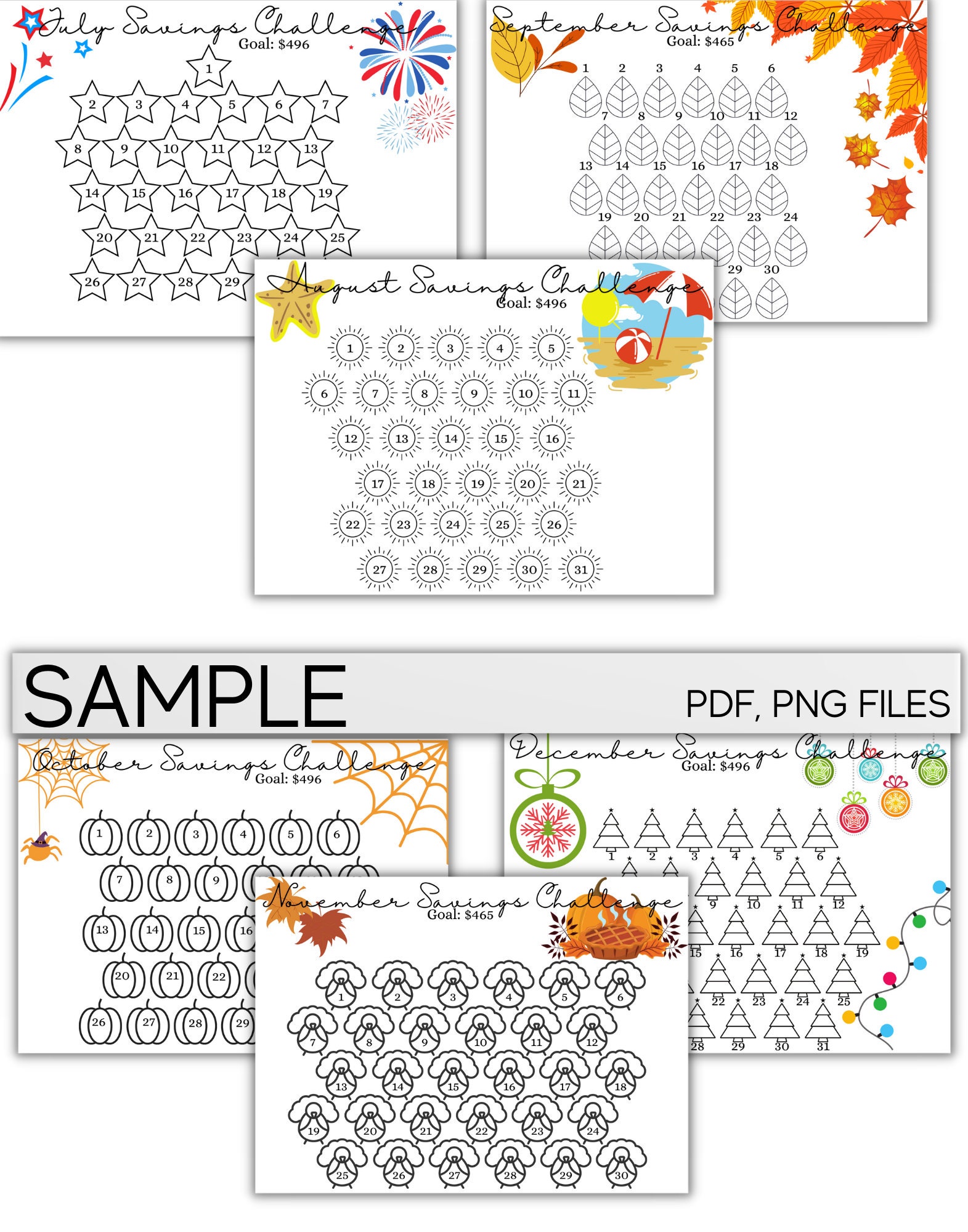 Budget Planner Money Savings Challenge PDF, 100 Envelope Challenge ...