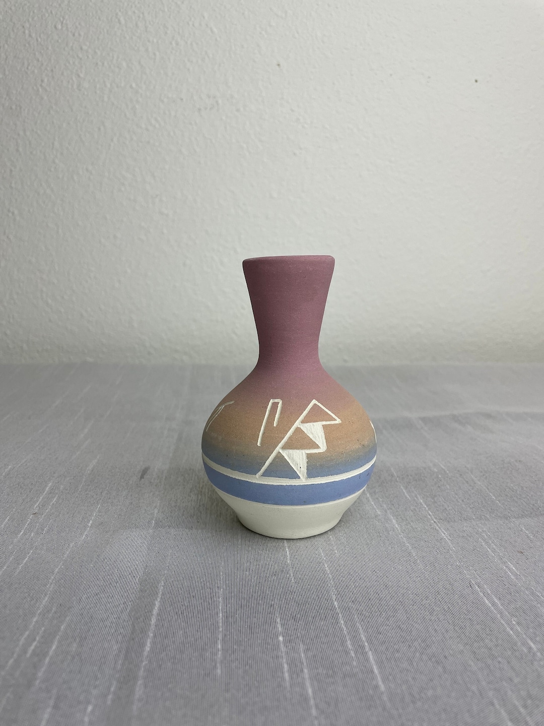 Vintage High Elk Sioux Pottery Native American Etched Vase Artist ...