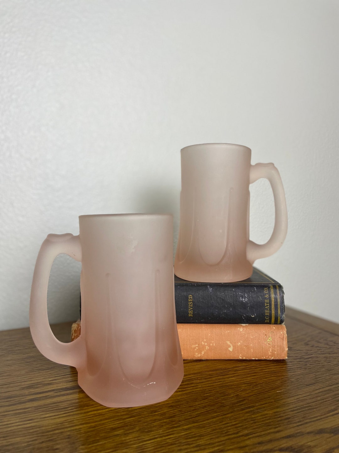 Vintage Frosted Satin Pink Pitcher Indiana Glass Tiara Mugs - Etsy