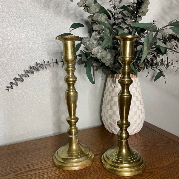 Brass Candlesticks - Etsy