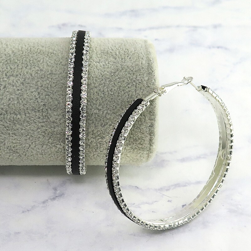 Black Hoop Earrings - Etsy