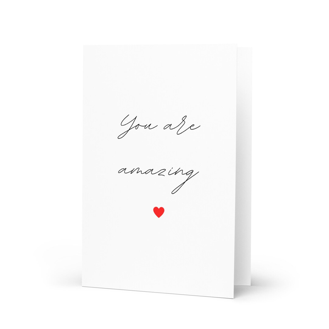 You Are Amazing Note Card. Encouraging Inspirational Greeting Card - Etsy