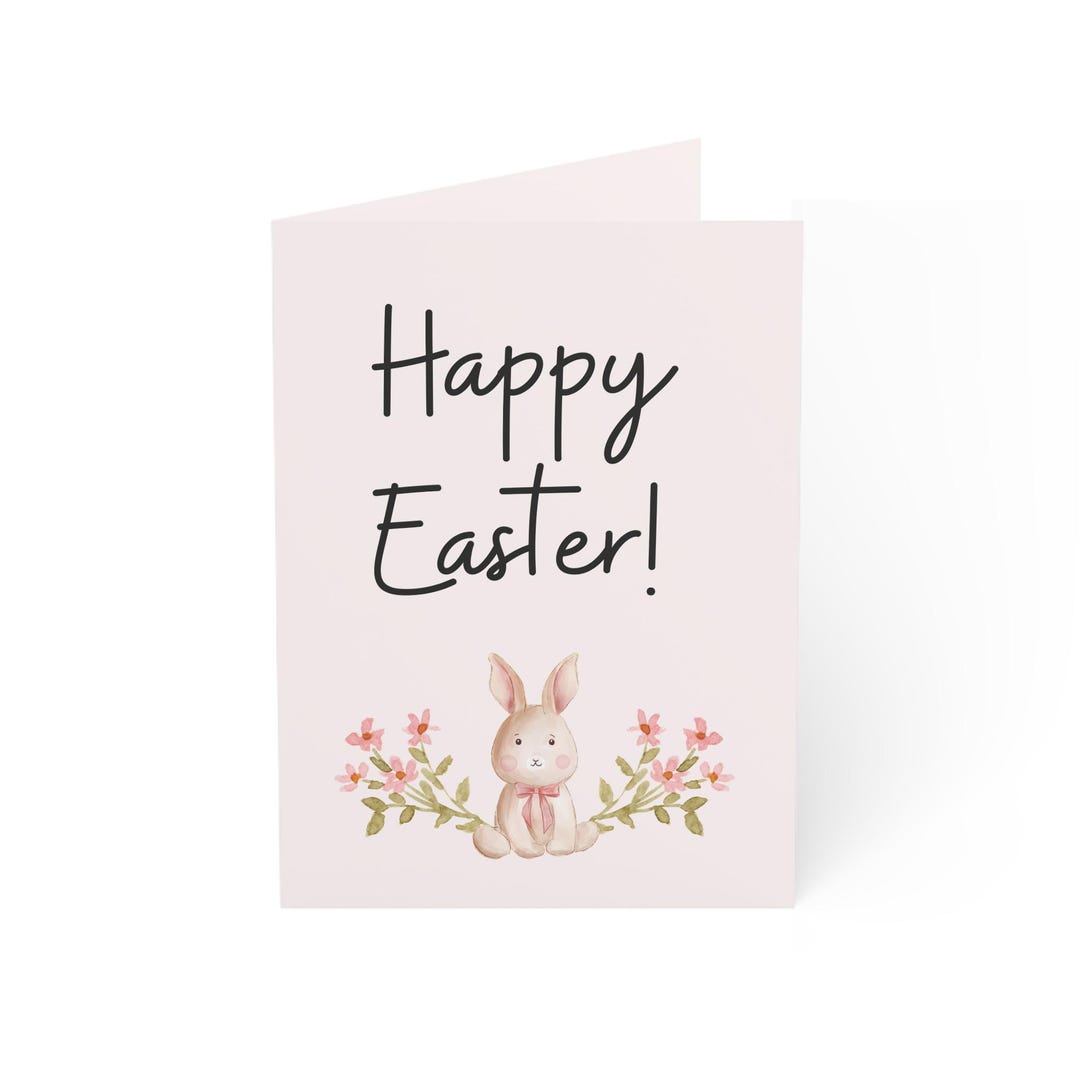 Happy Easter Card. Cute Floral Easter Sunday Gift Note Cards - 1 or Set ...