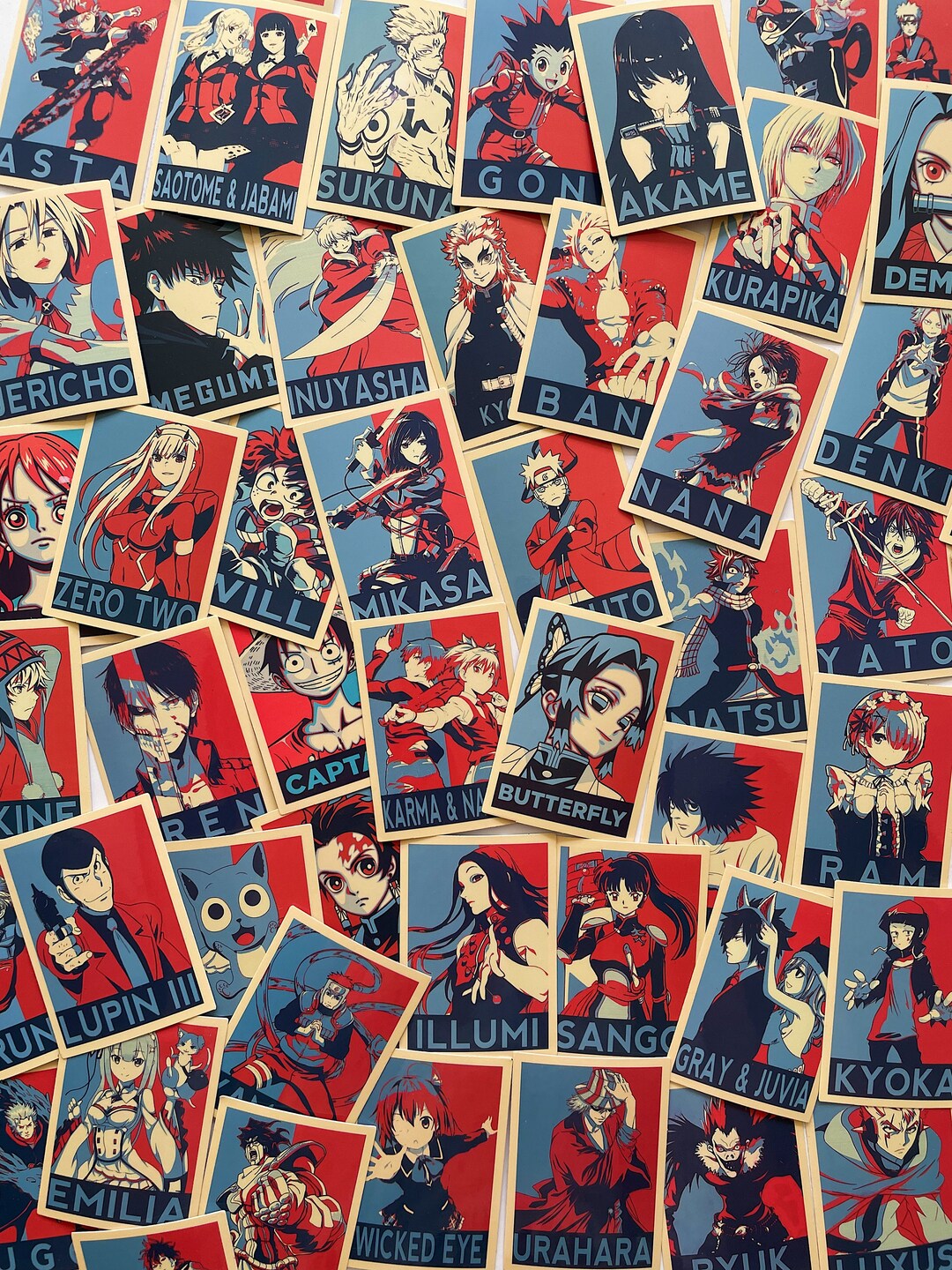 Anime Character Stickers - Etsy