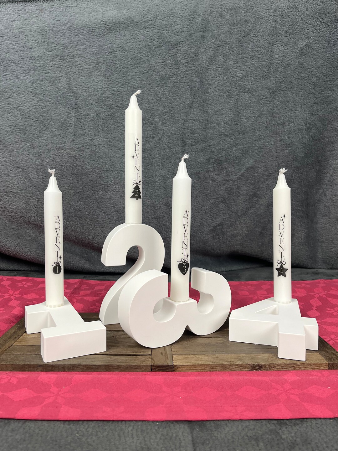 Advent Wreath Numbers Modern Advent Wreath Wood Decoration - Etsy