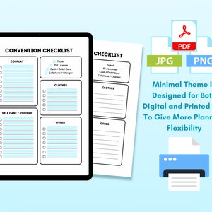 Comic Convention Checklist / Planner | BUNDLE | Minimal | Packing List ...