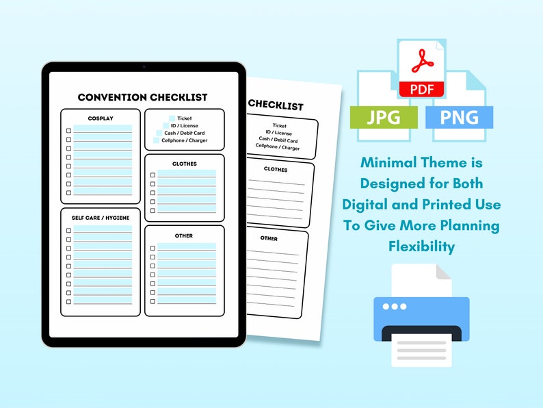 Comic Convention Checklist / Planner | BUNDLE | Minimal | Packing List ...