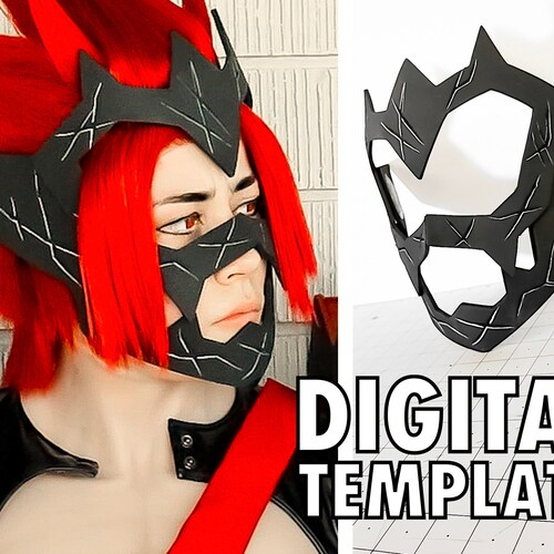 Red Riot Mask Kirishima Template - Etsy