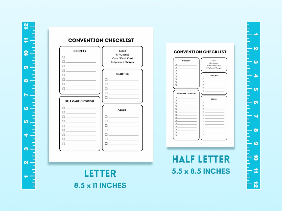 Comic Convention Checklist / Planner | BUNDLE | Minimal | Packing List ...