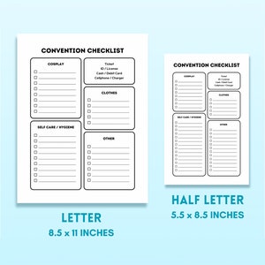 Comic Convention Checklist / Planner | BUNDLE | Minimal | Packing List ...
