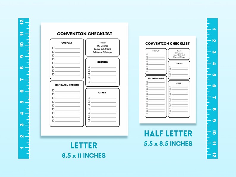 Comic Convention Checklist / Planner | BUNDLE | Minimal | Packing List ...