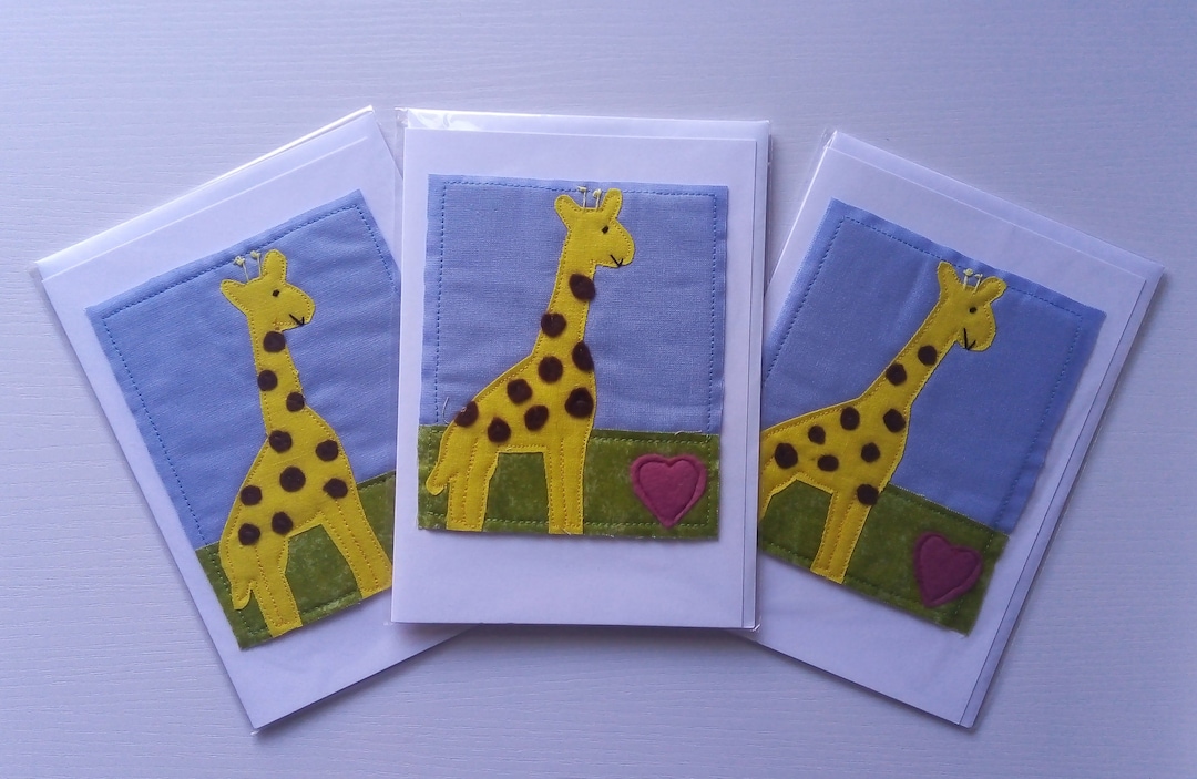 Giraffe Card Handmade Animal Card Giraffe Birthday Card - Etsy