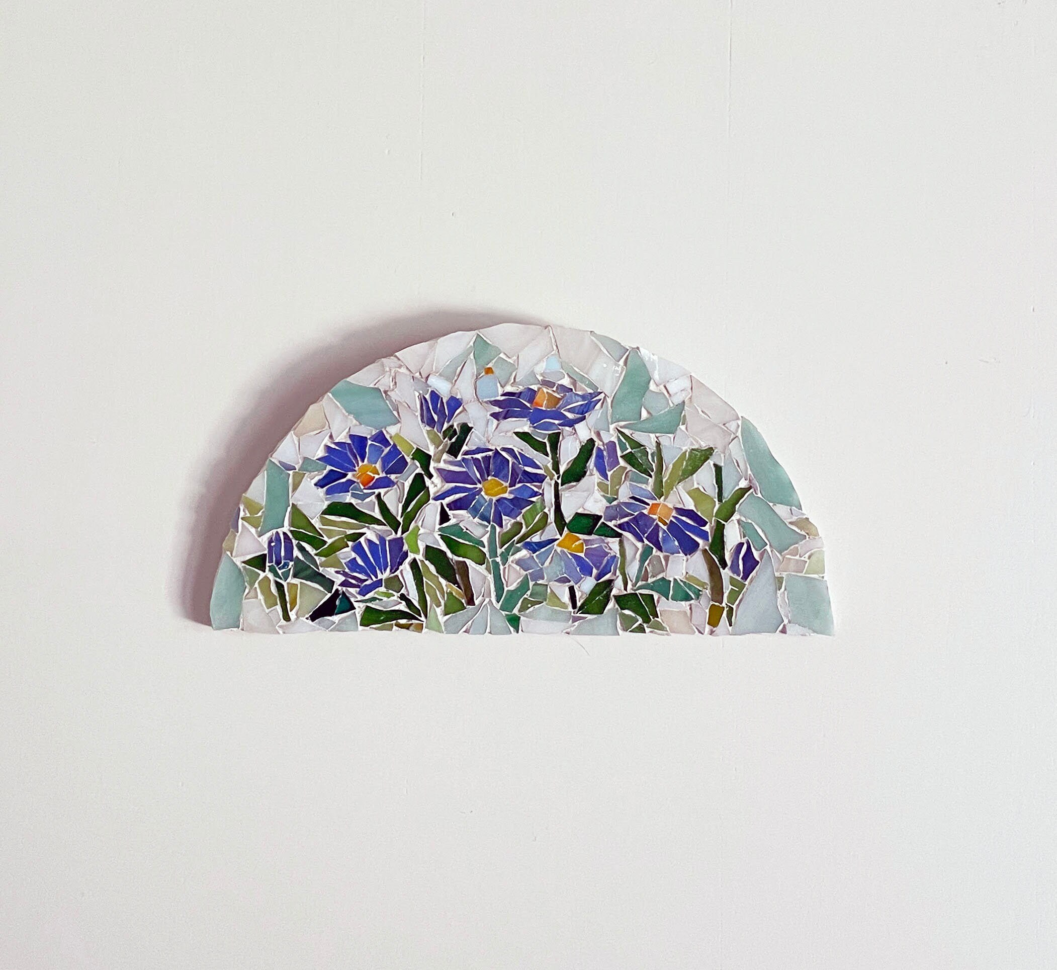 Blue Daisies Stained Glass Mosaic - Etsy