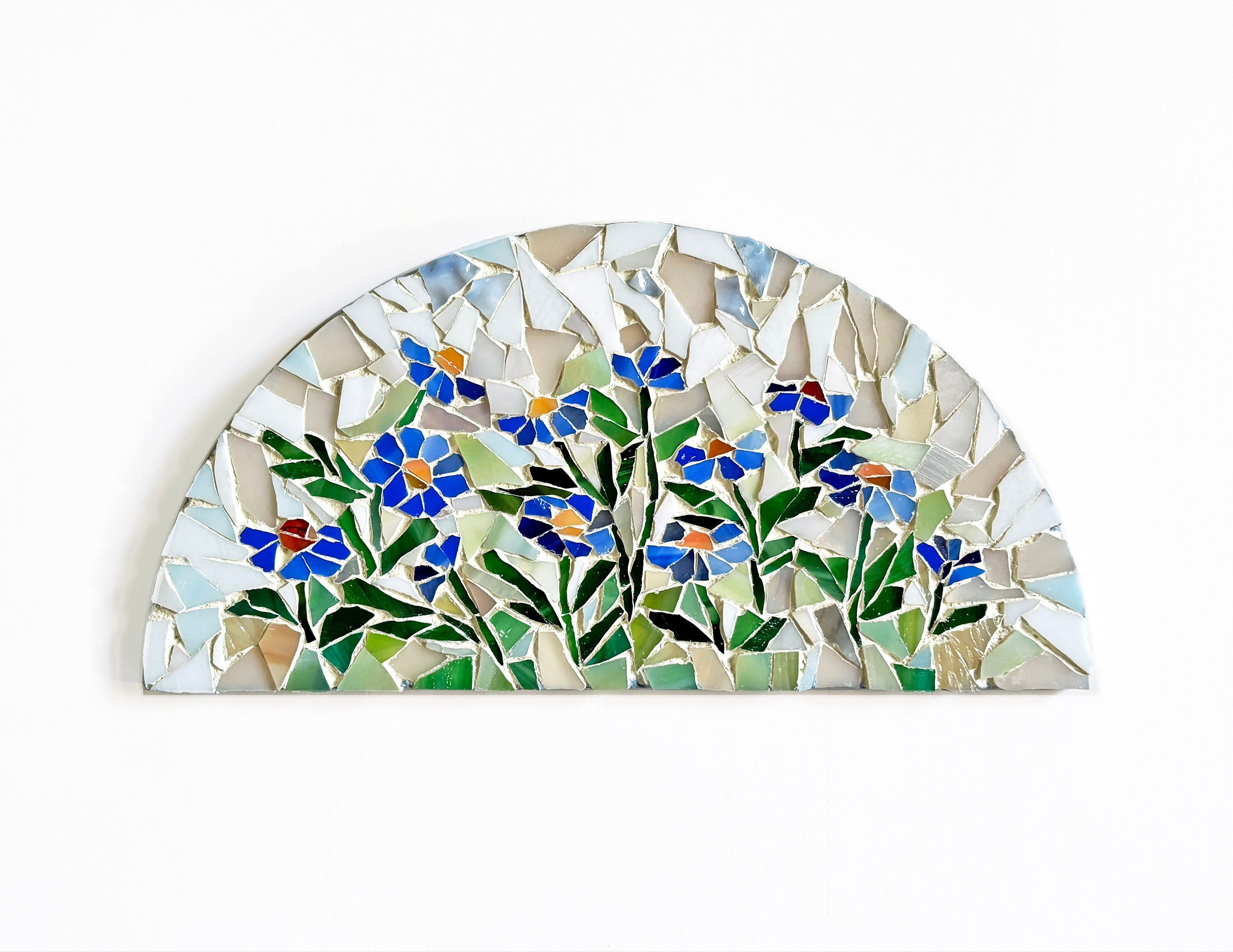 Blue Daisies Stained Glass Mosaic - Etsy