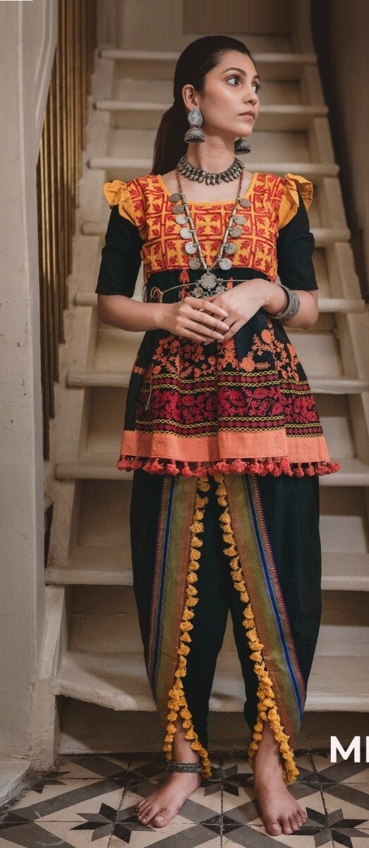 Ethnic Gujarati Style Navratri Wear Pure Khadi Cotton With Beautiful ...