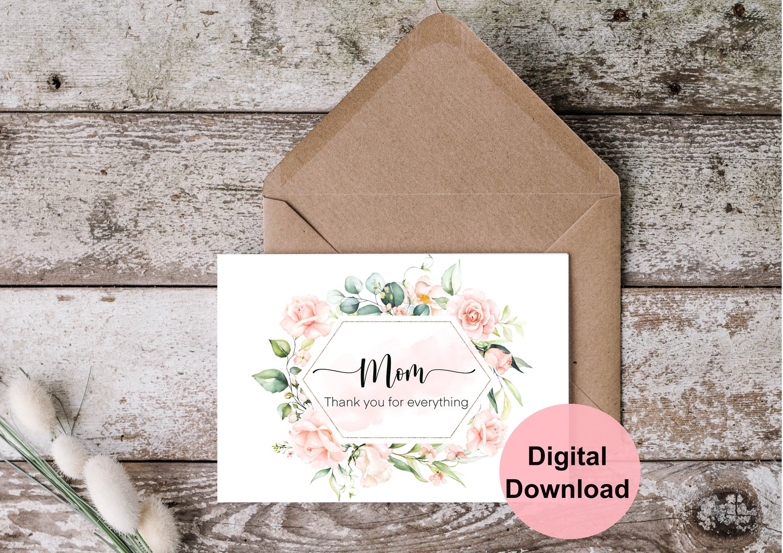 PRINTABLE Mother's Day Card / Mom Thank You for - Etsy