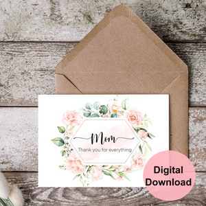PRINTABLE Mother's Day Card / Mom Thank You for - Etsy