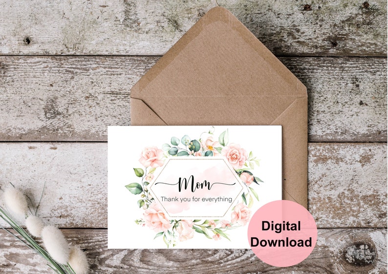 PRINTABLE Mother's Day Card / Mom Thank You for - Etsy