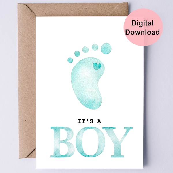 Blue Baby Card - Etsy