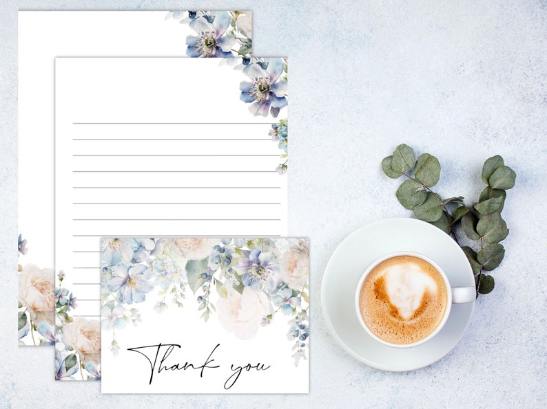 Elegant Floral Stationery Set / Printable Stationery / Letter Writing ...