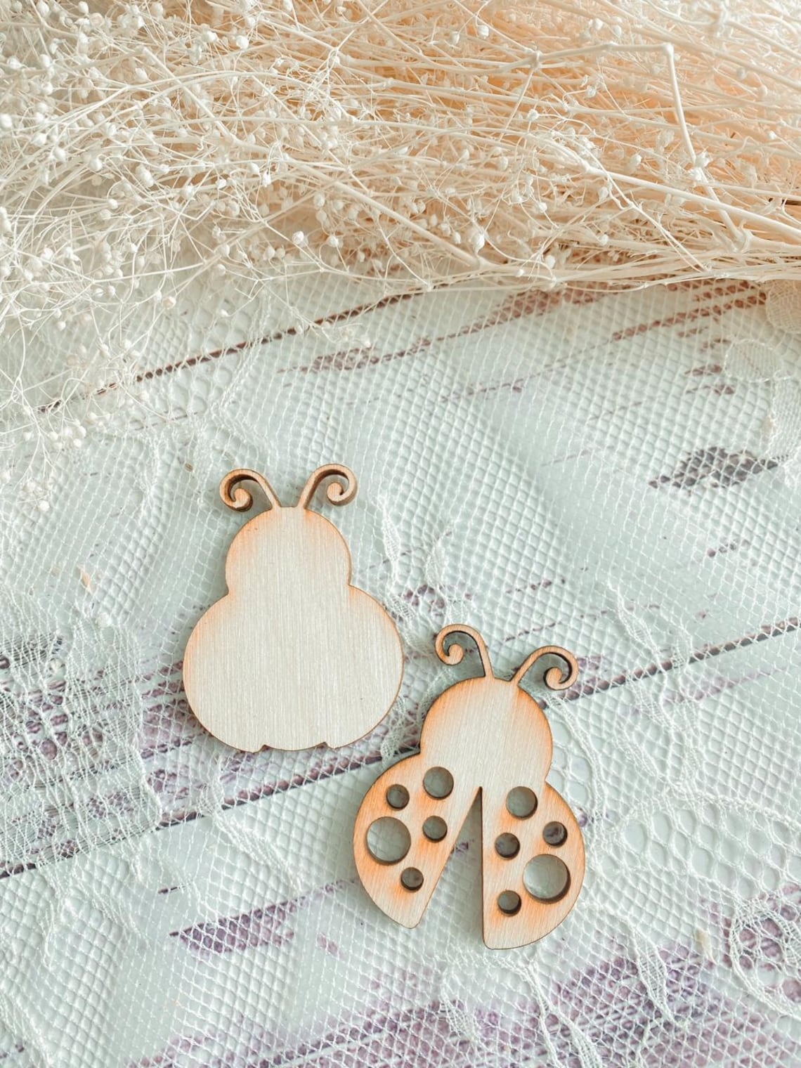 3D Layered Lady Bug Wood Cutouts L Unfinished DIY Wood Crafts L Spring ...