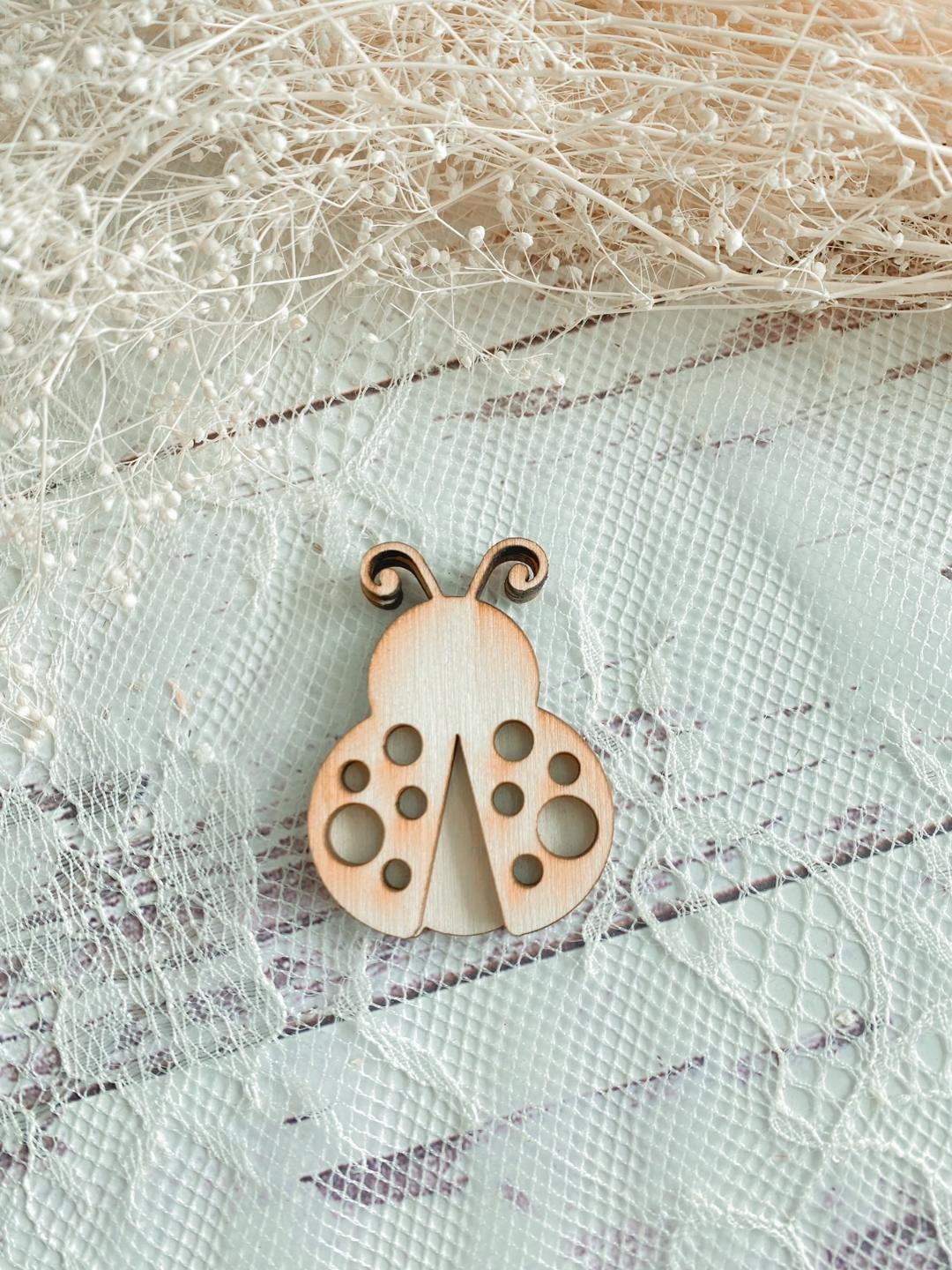 3D Layered Lady Bug Wood Cutouts L Unfinished DIY Wood Crafts L Spring ...