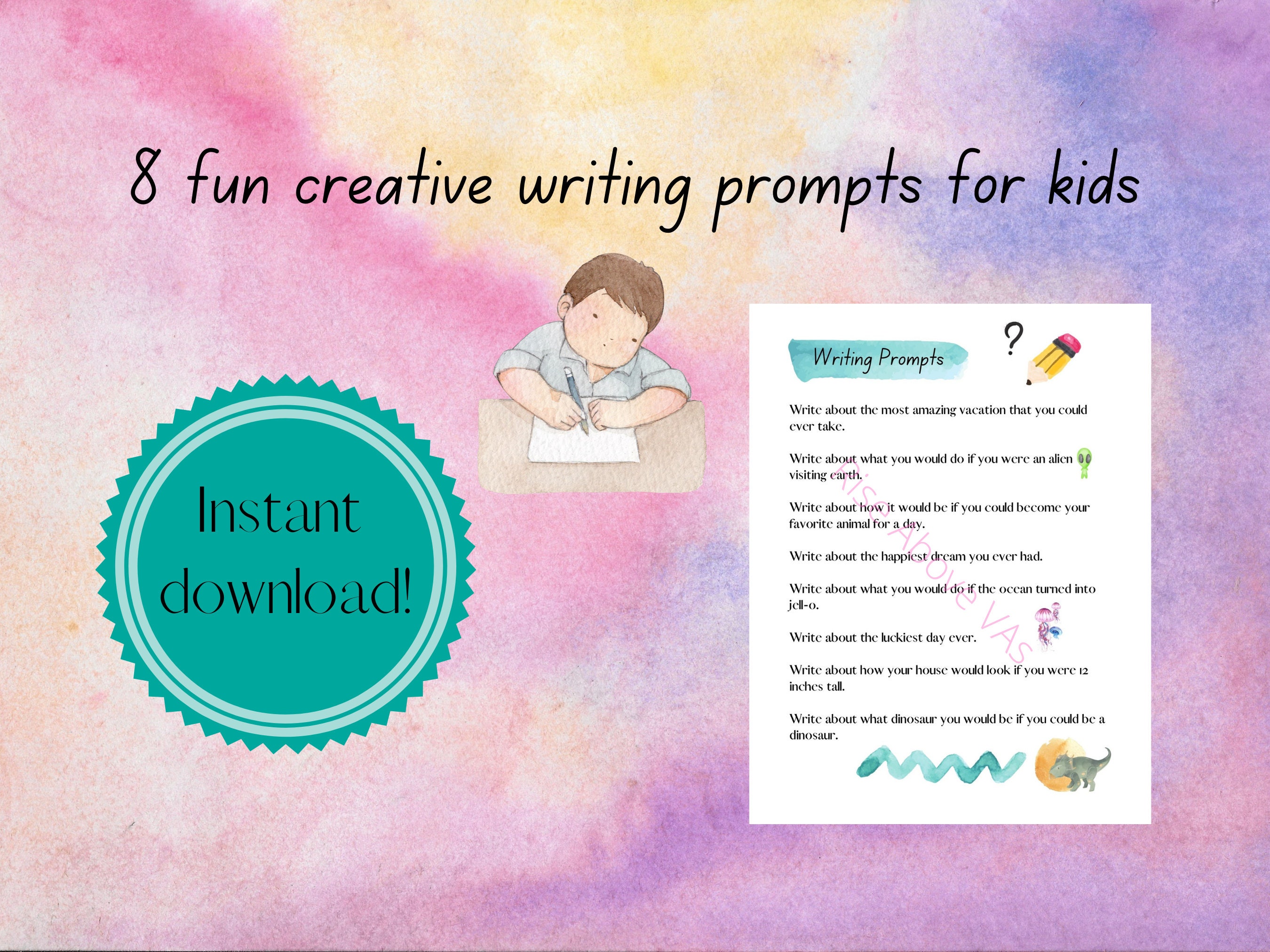 Creative Writing Prompts for Kids! - Etsy