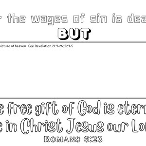 Romans 6:23 Bible Verse Scripture Memory Coloring Page Set for - Etsy