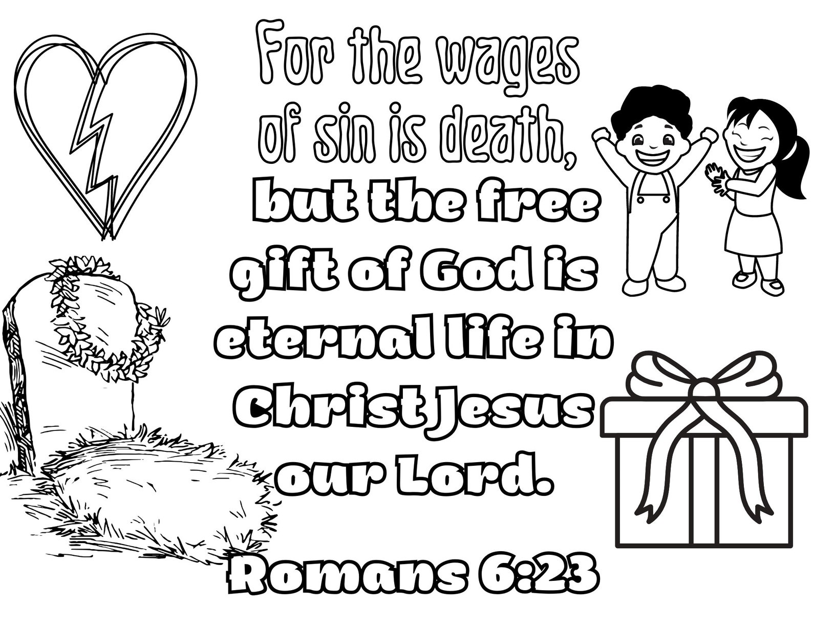 Romans 6:23 Bible Verse Scripture Memory Coloring Page Set for - Etsy