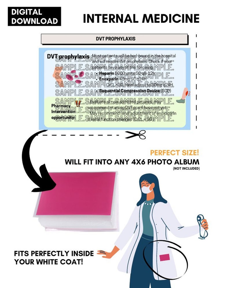 Internal Medicine Rotation Cheat Sheet | 4x6 Digital Prints/booklet ...