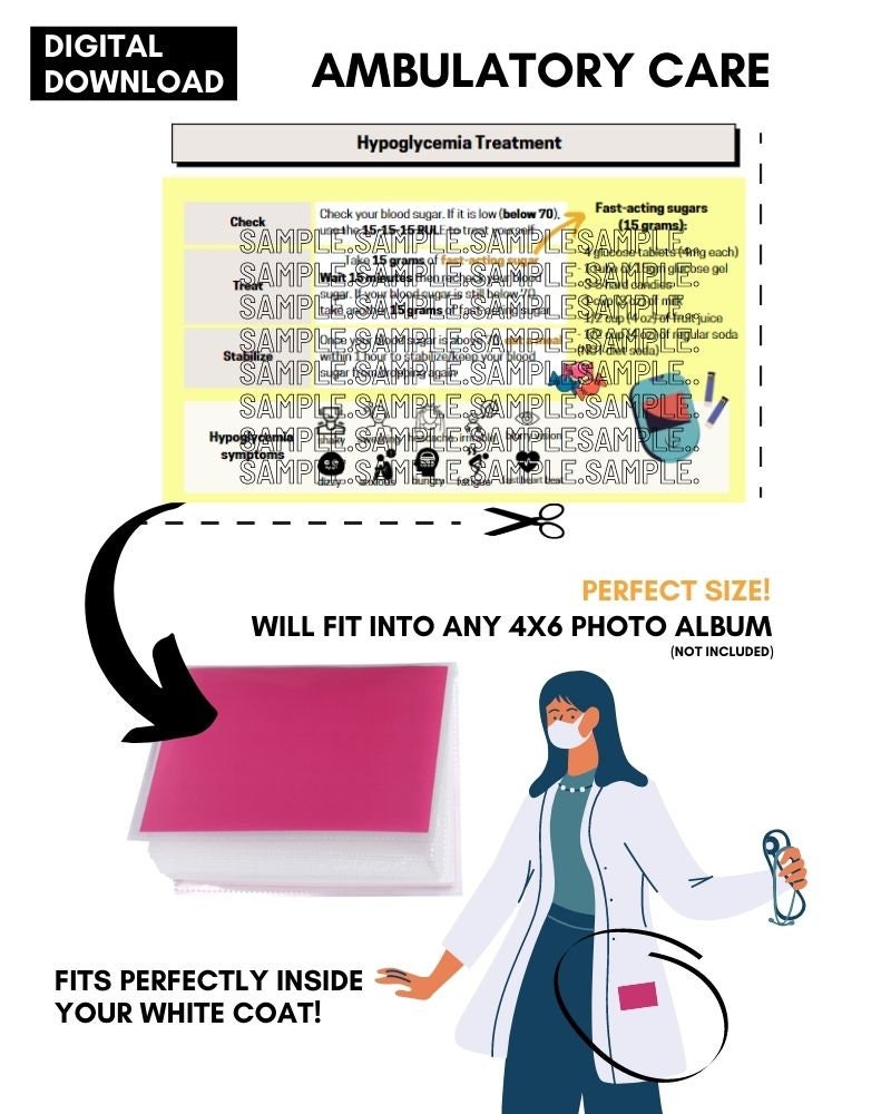 AMBULATORY CARE Cheat Sheet | 4x6 Digital Prints/booklet Inserts for ...