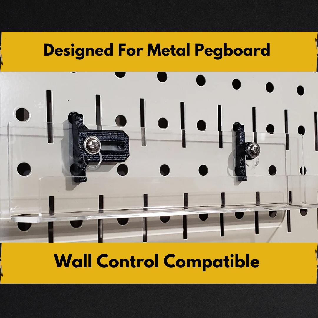 Metal Pegboard Connector & Slider: 1/4 Inch Pegboard Organizer (4-pack ...